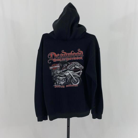 Harley-Davidson | Shirts | Harleydavidson Deadwood Zipper Hoodie Black ...